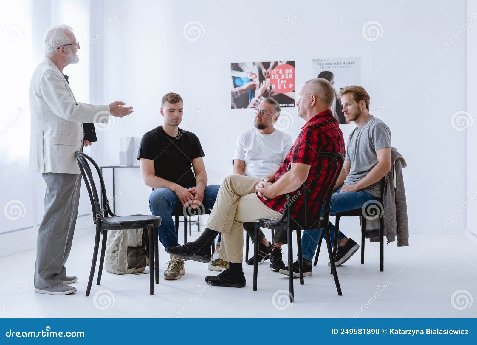 Group Psychotherapy for Men Stock Photo - Image of patients, depression ...