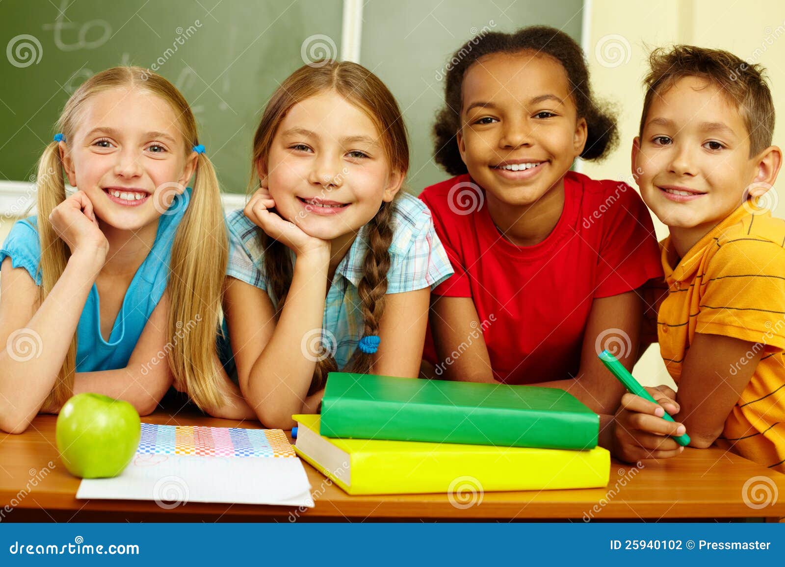 Group of pupils stock photo. Image of junior, book, looking - 25940102