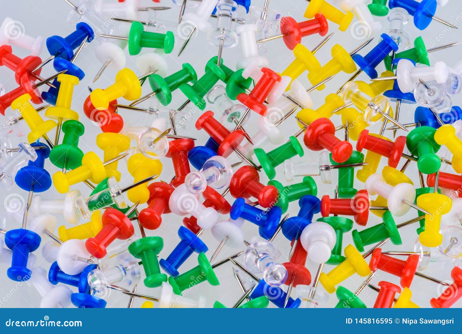 Group of Push Pins in Different Colors Stock Image - Image of push ...