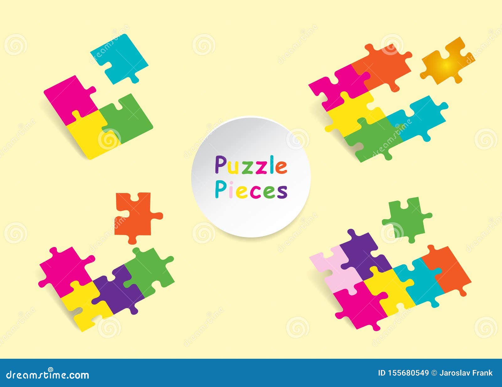 Group of Puzzle Pieces Ready for Your Text Stock Vector - Illustration ...