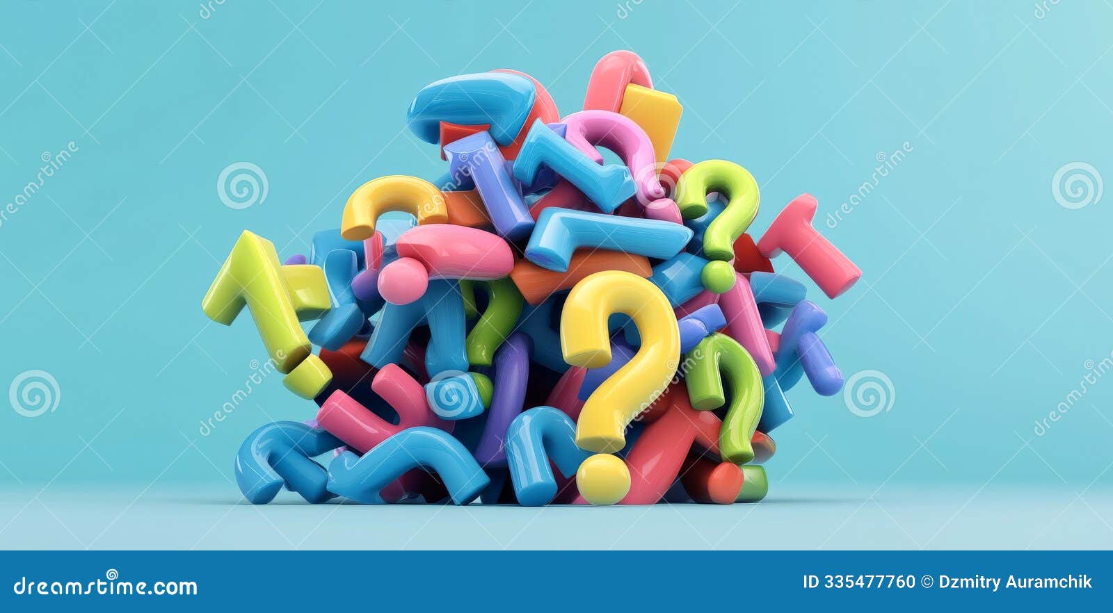 A Group of Question Marks and Business Concepts, Rendered in 3D Stock ...