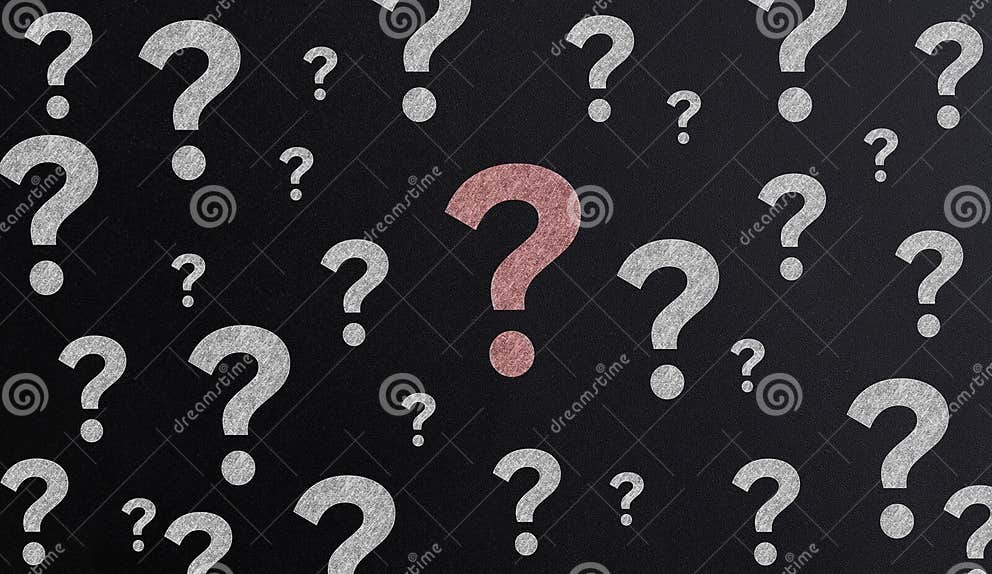Group of Question Marks Written on Blackboard Stock Photo - Image of ...