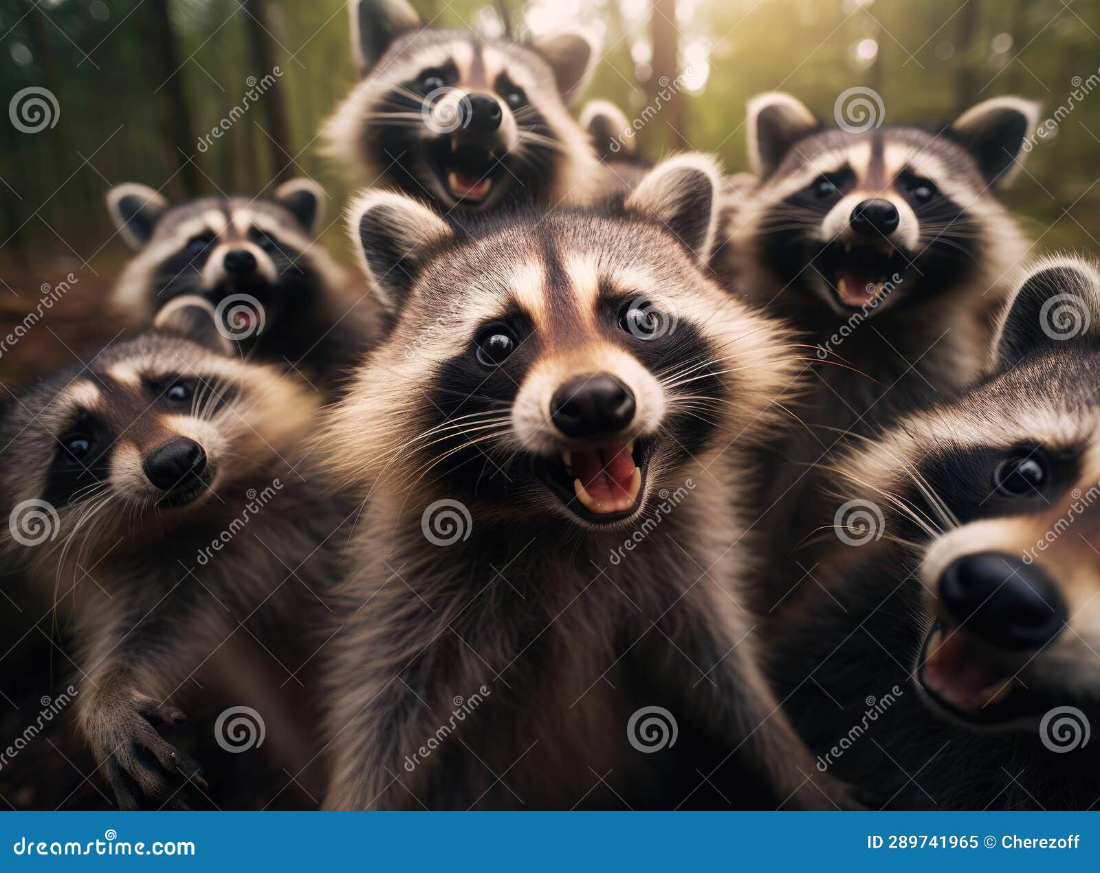 A group of raccoons stock image. Image of racoon, isolated - 289741965