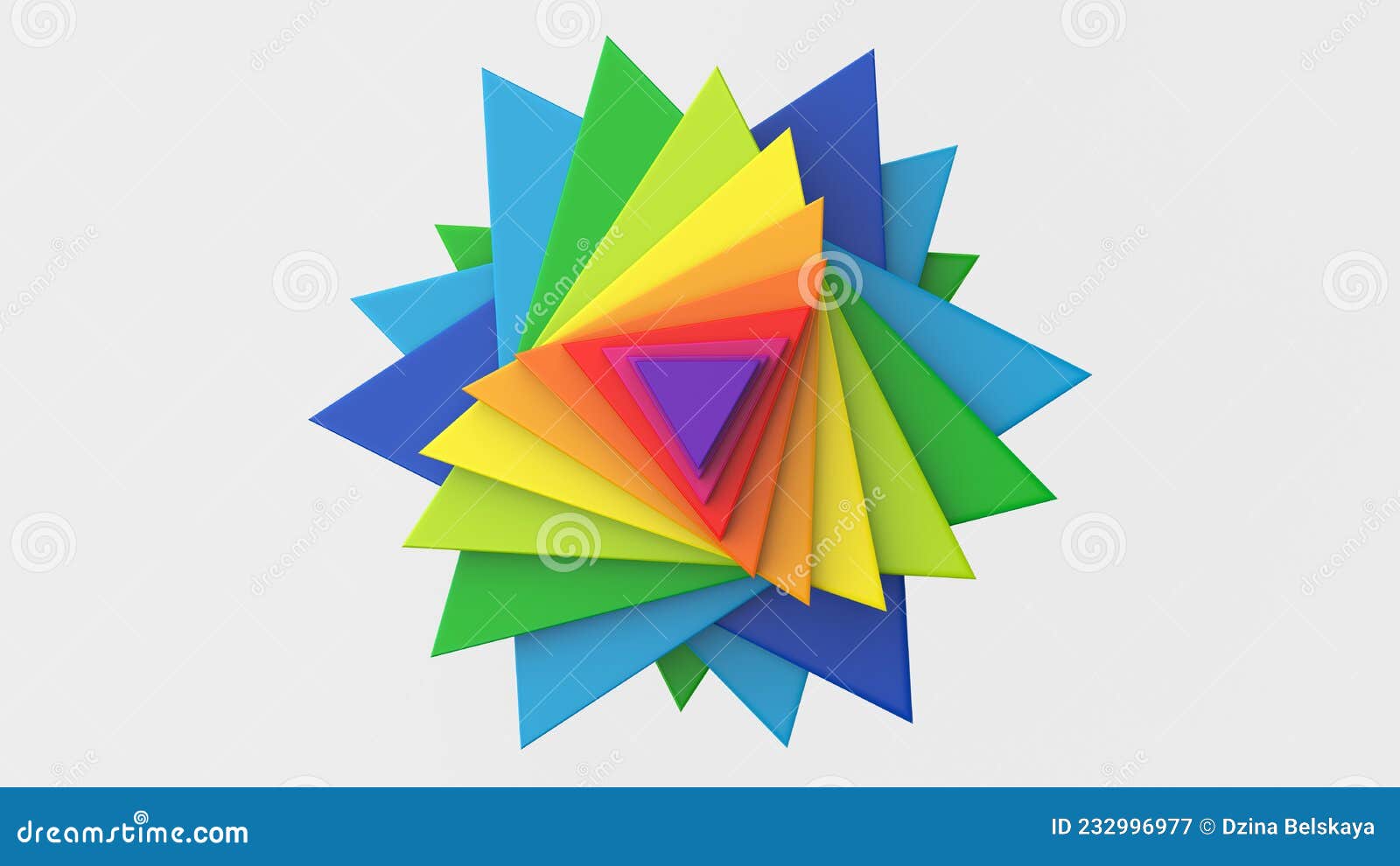 Group of Rainbow Triangles. Abstract Illustration, 3d Render Stock ...