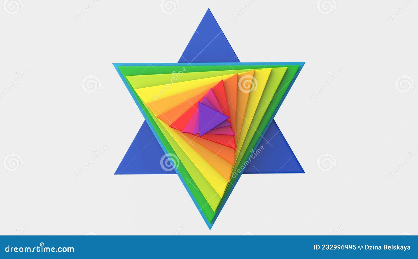 Group of Rainbow Triangles. Abstract Illustration, 3d Render Stock ...