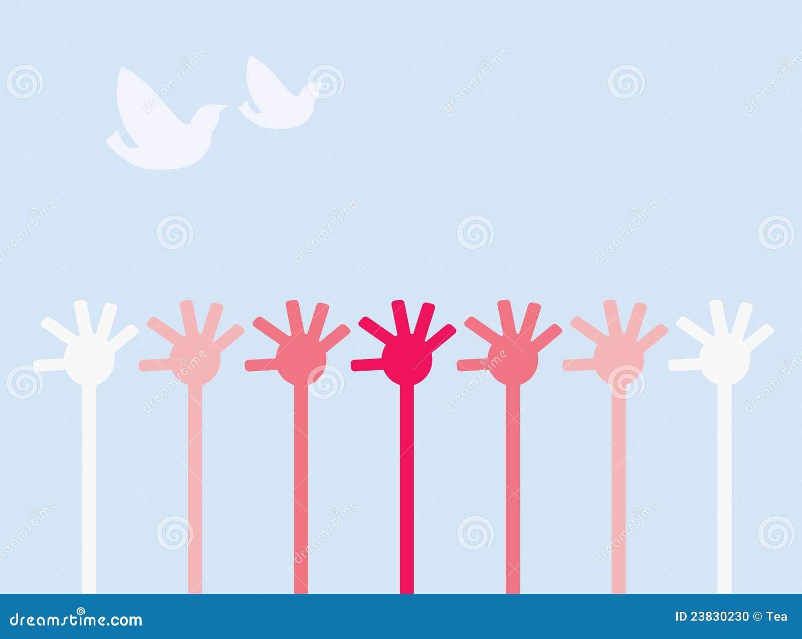 Group of raised arms stock vector. Illustration of team - 23830230