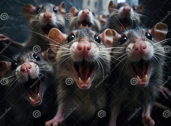 A Group of Rats Looking at the Camera Stock Image - Image of portrait ...