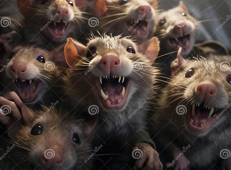A Group of Rats Looking at the Camera Stock Image - Image of funny ...