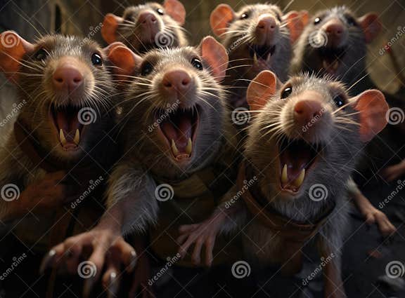 A Group of Rats Looking at the Camera Stock Image - Image of animal ...