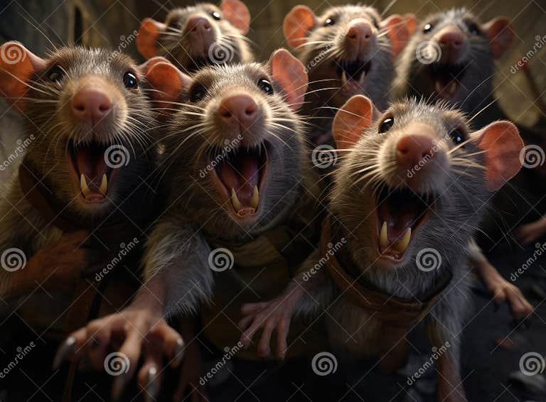 A Group of Rats Looking at the Camera Stock Image - Image of animal ...