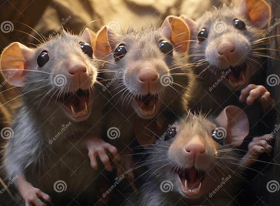 A Group of Rats Looking at the Camera Stock Photo - Image of hanging ...