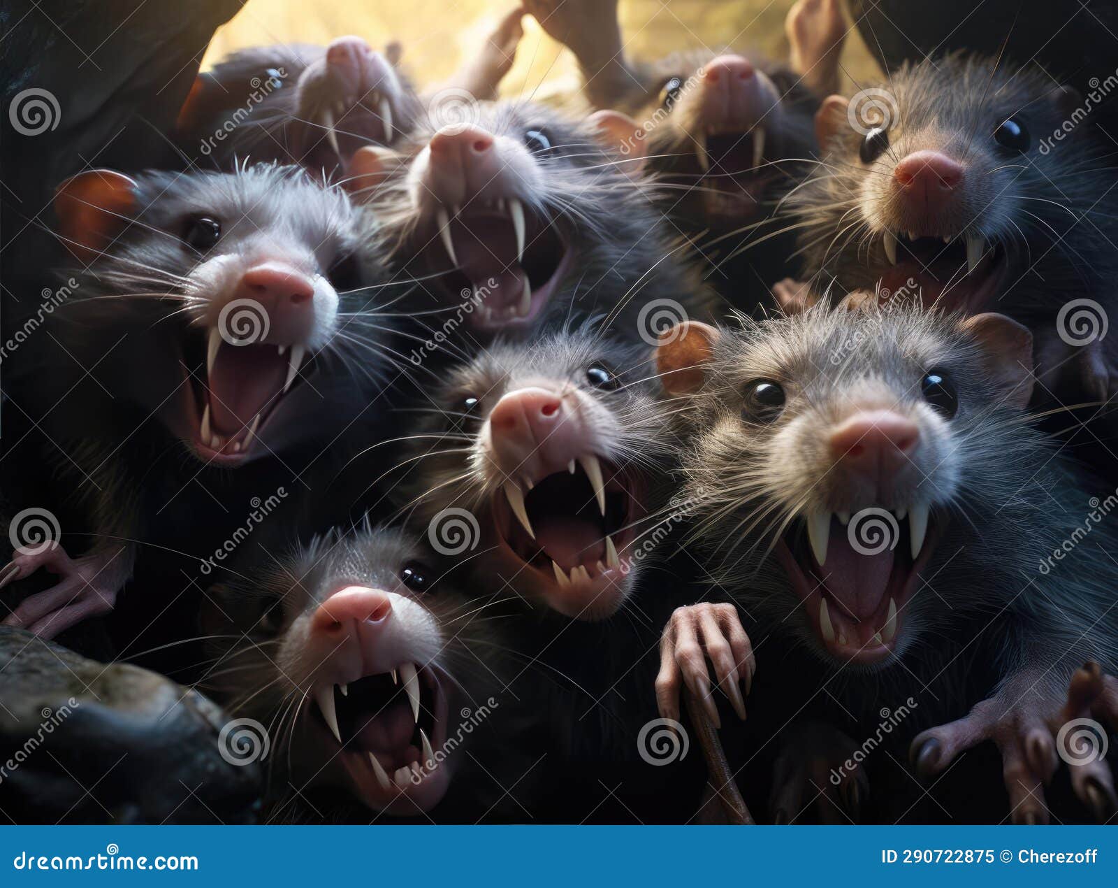 A Group of Rats Looking at the Camera Stock Image - Image of front ...