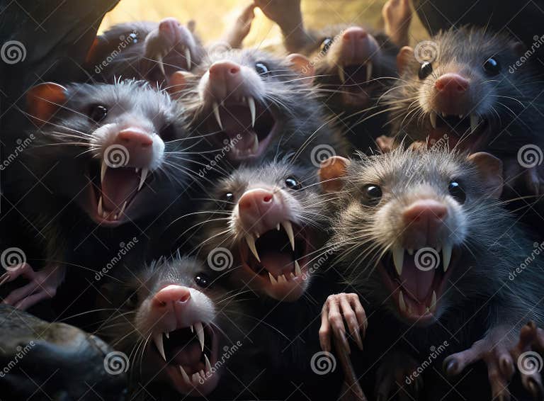 A Group of Rats Looking at the Camera Stock Image - Image of front ...