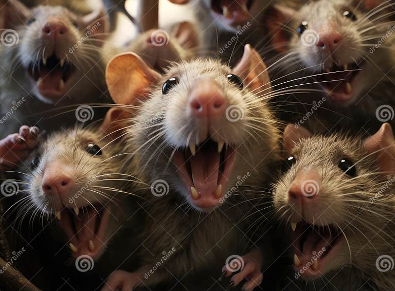 A Group of Rats Looking at the Camera Stock Image - Image of family ...