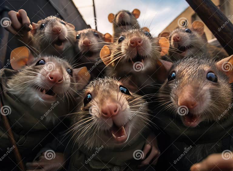 A Group of Rats Looking at the Camera Stock Photo - Image of group ...