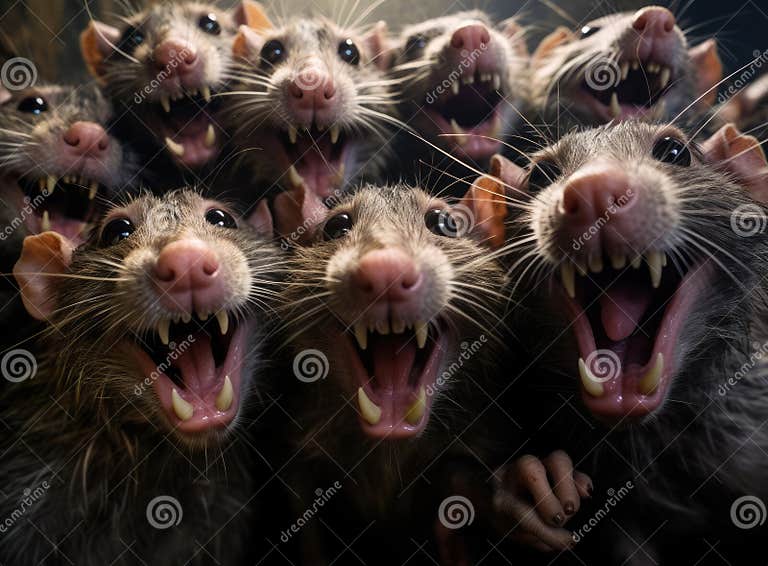 A Group of Rats Looking at the Camera Stock Image - Image of domestic ...