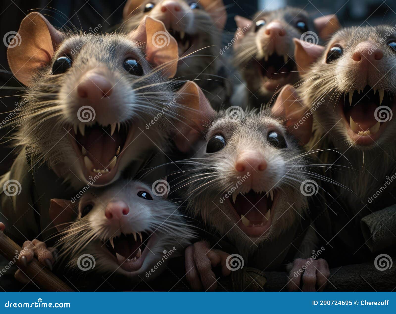 A Group of Rats Looking at the Camera Stock Image - Image of small ...