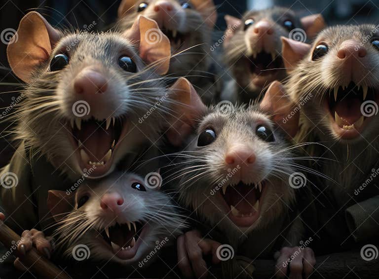 A Group of Rats Looking at the Camera Stock Image - Image of small ...