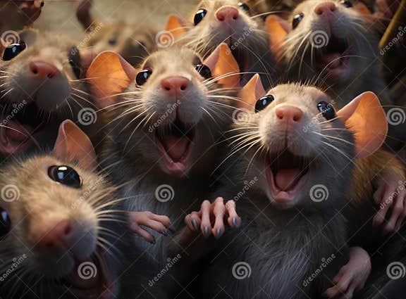 A Group of Rats Looking at the Camera Stock Image - Image of funny ...