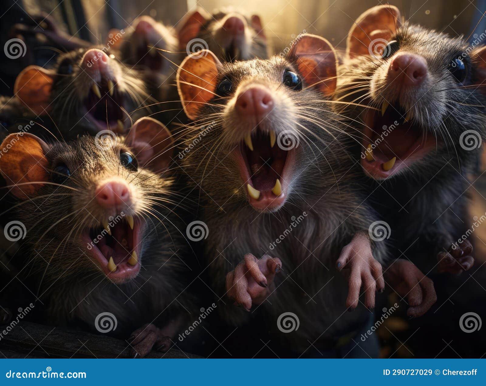 A Group of Rats Looking at the Camera Stock Image - Image of little ...