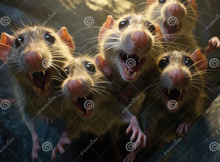A Group of Rats Looking at the Camera Stock Image - Image of wildlife ...