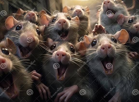 A Group of Rats Looking at the Camera Stock Image - Image of studio ...