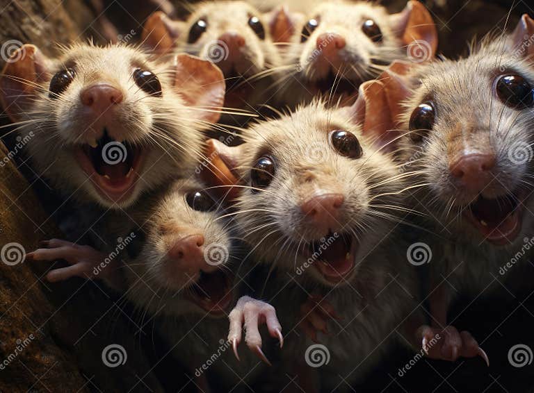 A Group of Rats Looking at the Camera Stock Image - Image of isolated ...