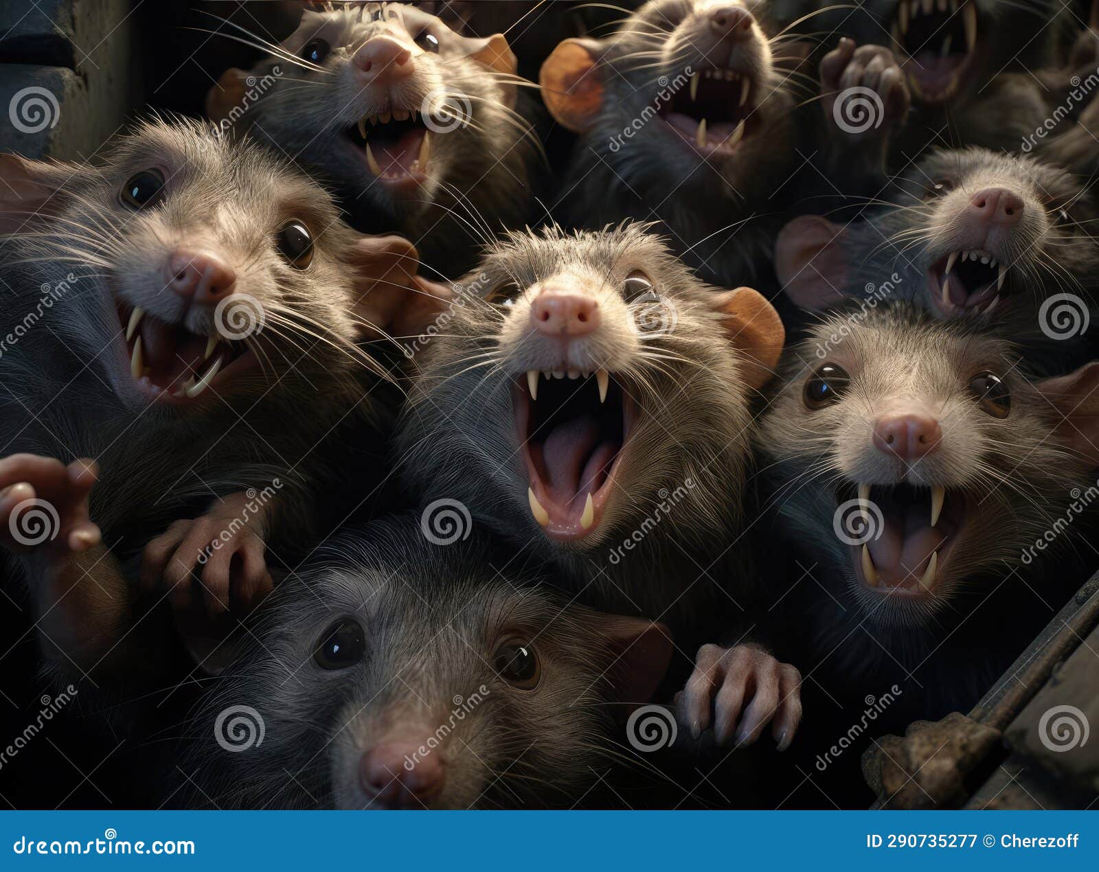 A Group of Rats Looking at the Camera Stock Image - Image of front ...