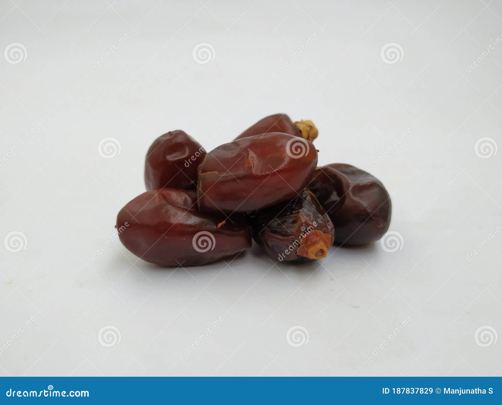 Group of Raw Dry Dates Brown Color Fruit Isolated on White Background ...