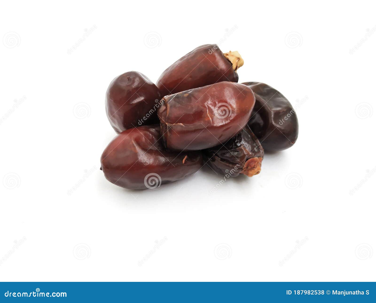 Group of Raw Dry Dates Brown Color Fruit on White Background Stock ...