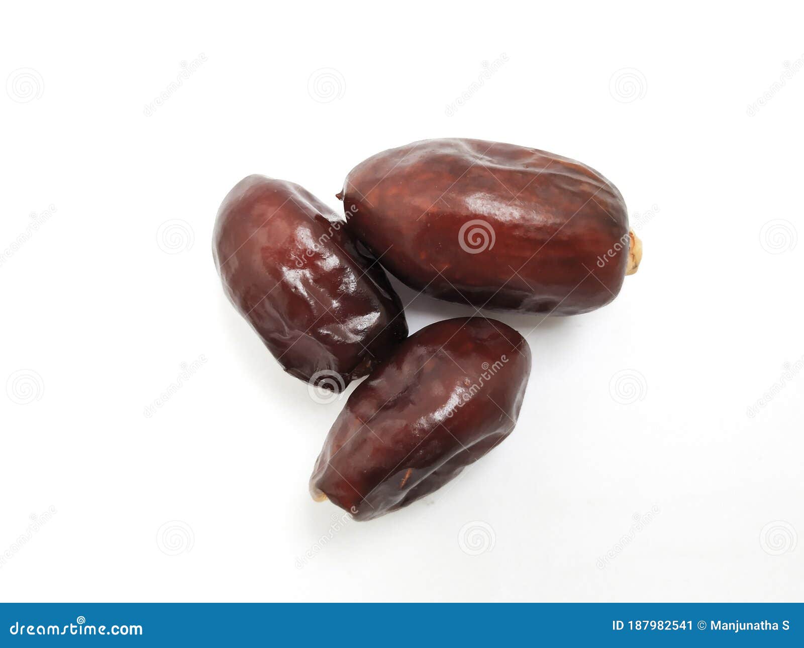 Group of Raw Dry Dates Brown Color Fruit on White Background Stock ...