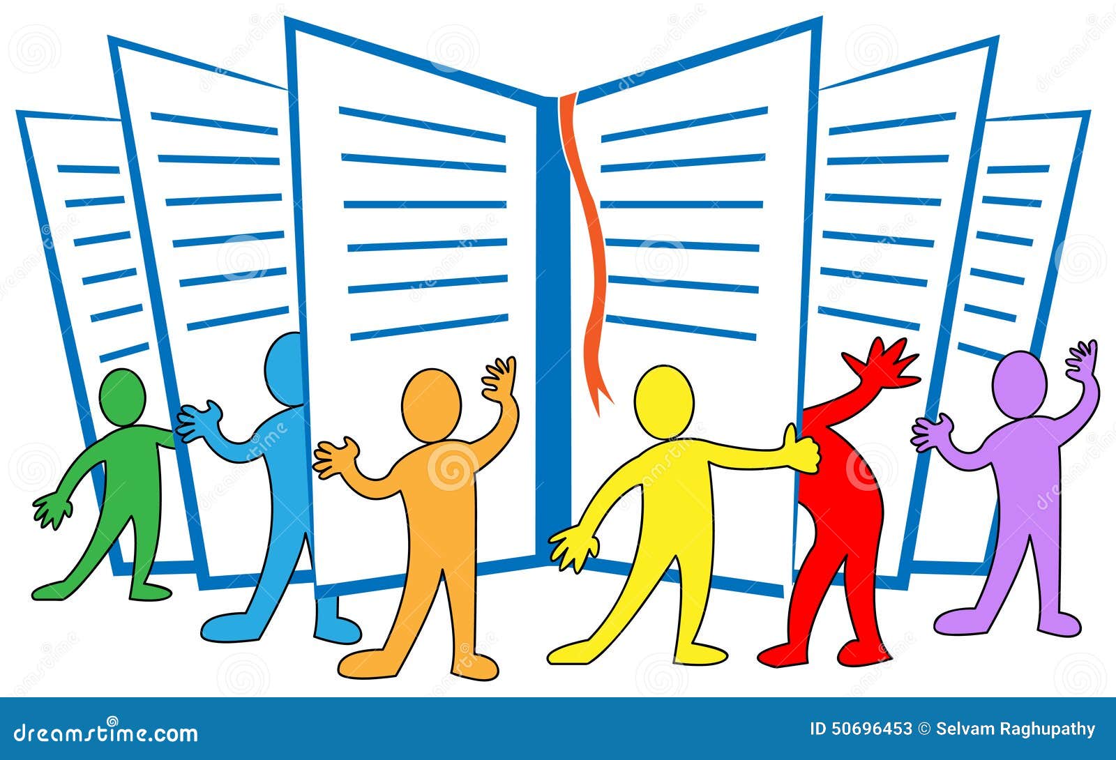 Group reading stock vector. Illustration of adolescents - 50696453