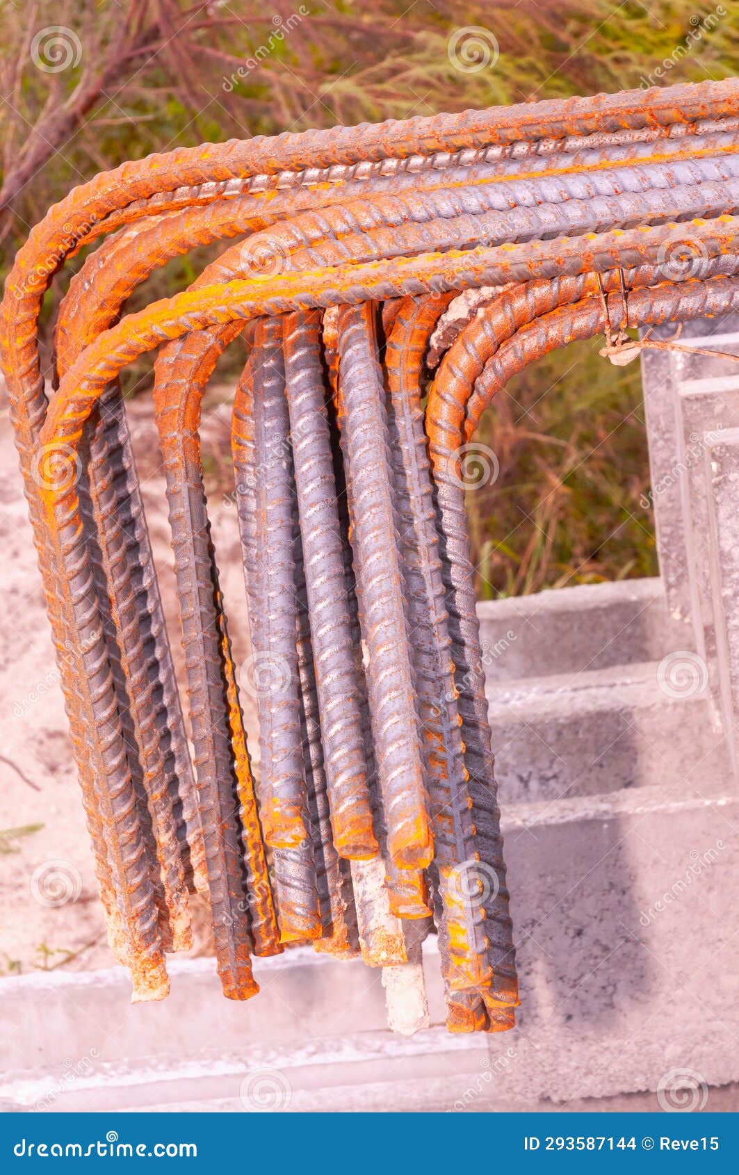 Group of Rebar with 90 Degree Bend, At12 Inchs from One End, at ...