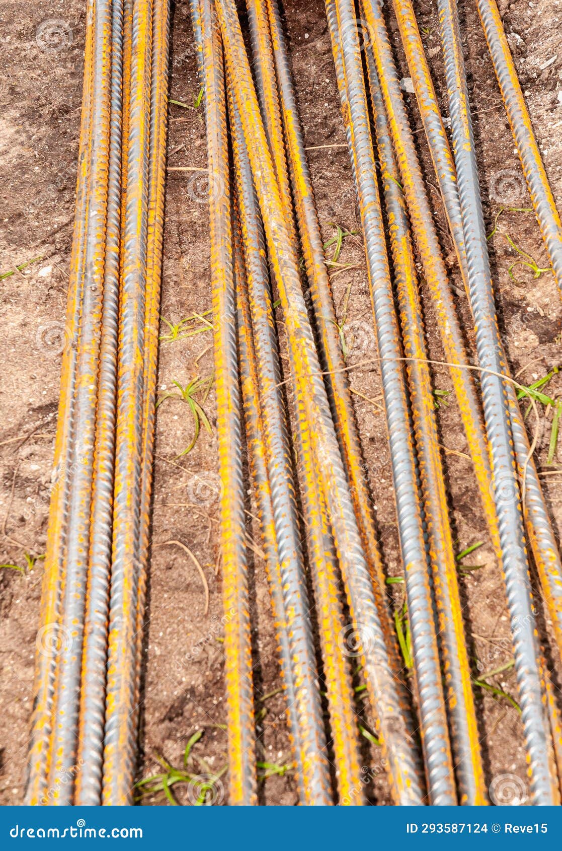 Group of, Rusting Rebars, at Construction Site Stock Photo - Image of ...