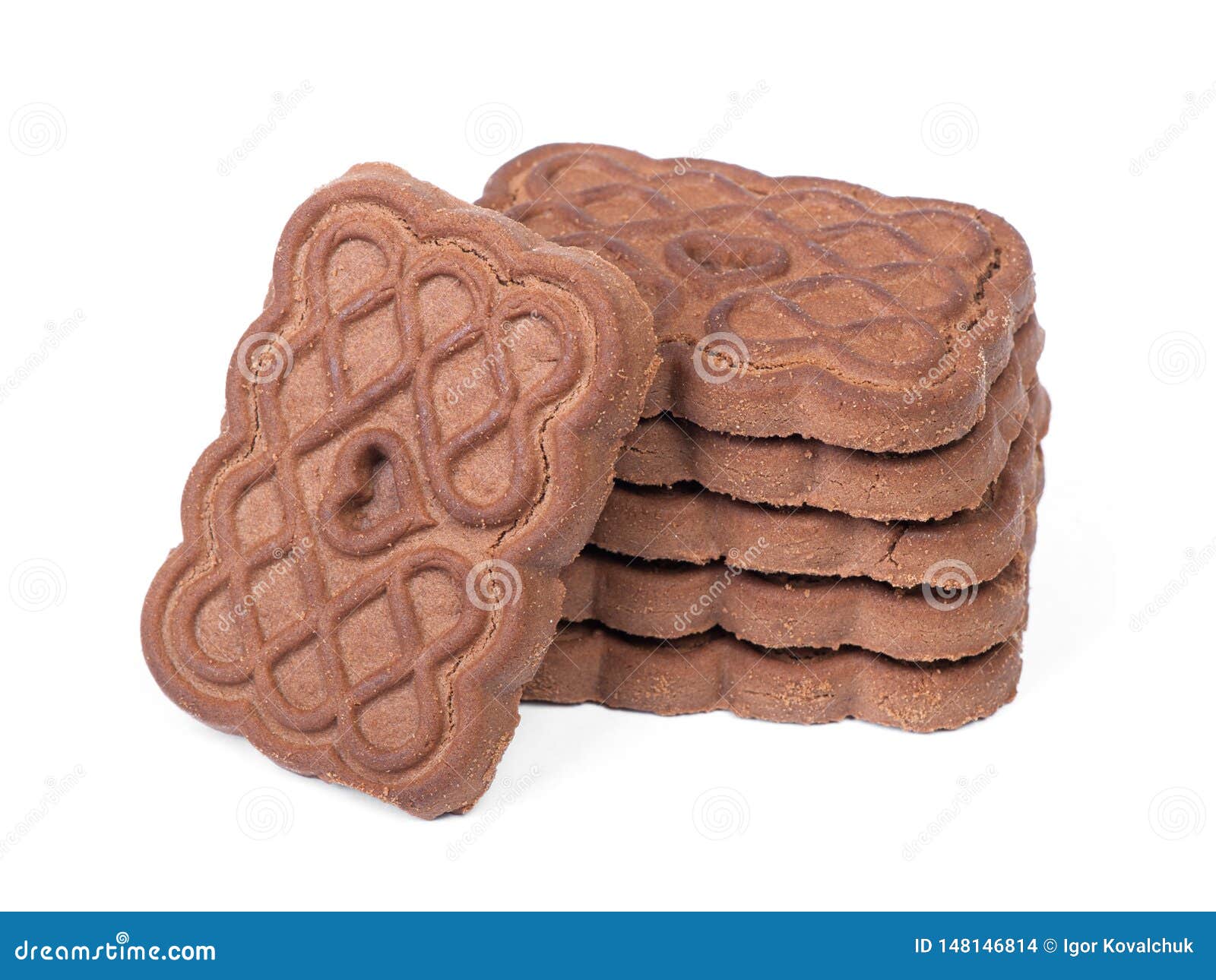 Group of Rectangular Chocolate Chip Cookies Stock Photo - Image of ...