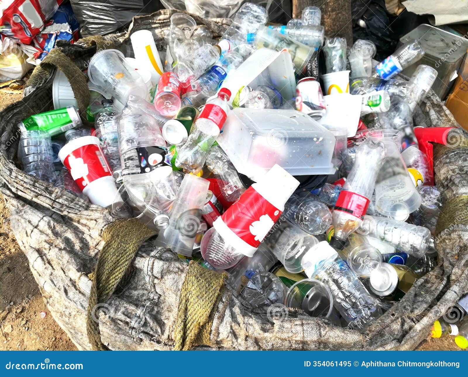 Group of Recycle Garbage Can Plastic Bottle in Bag Stock Image - Image ...