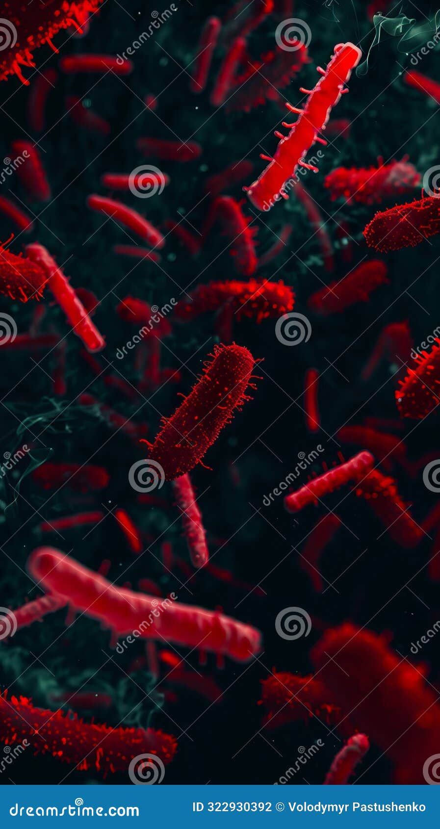 A Group of Red Bacteria Floating in the Water Stock Photo - Image of ...