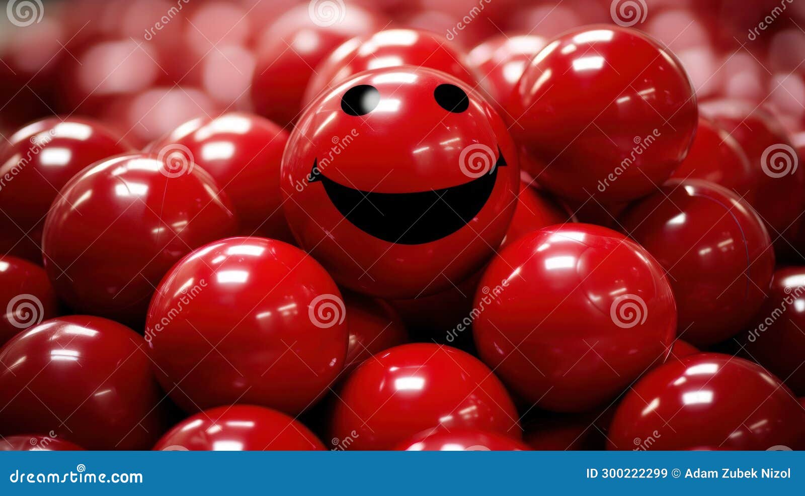 A Group of Red Balls with a Smiley Face Stock Illustration ...