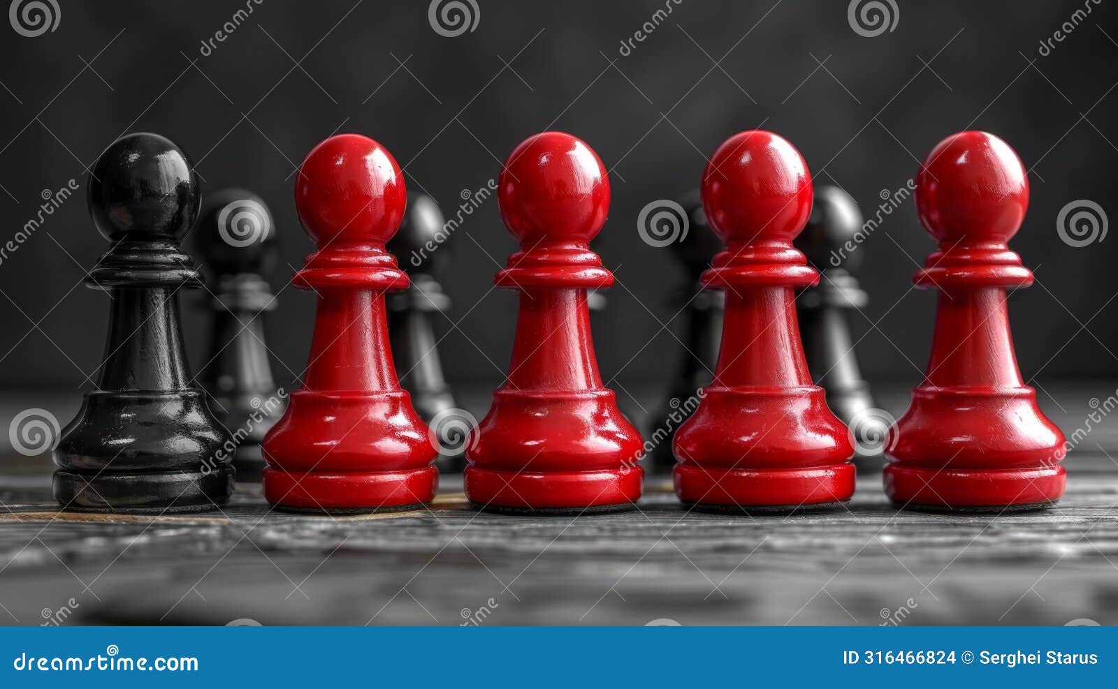 A Group of Red and Black Chess Pieces on a Table, AI Stock Photo ...
