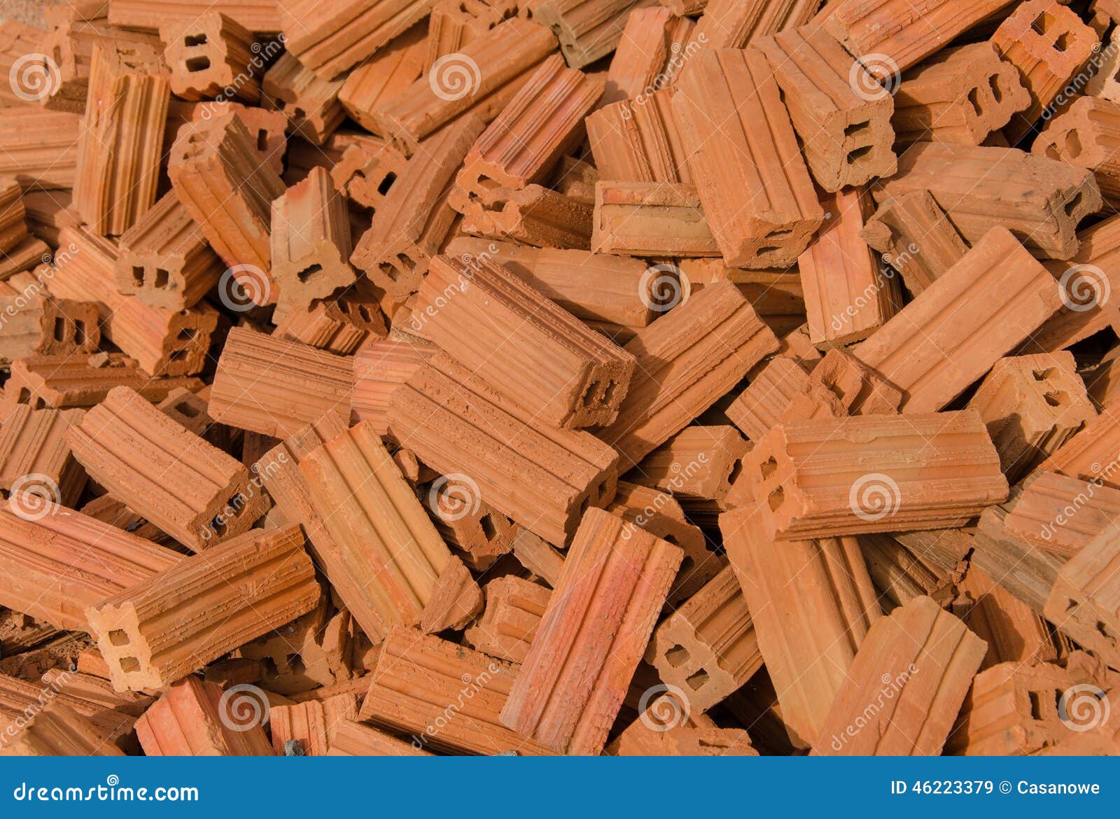 Group of Red Bricks on Construction Site Stock Image - Image of ...