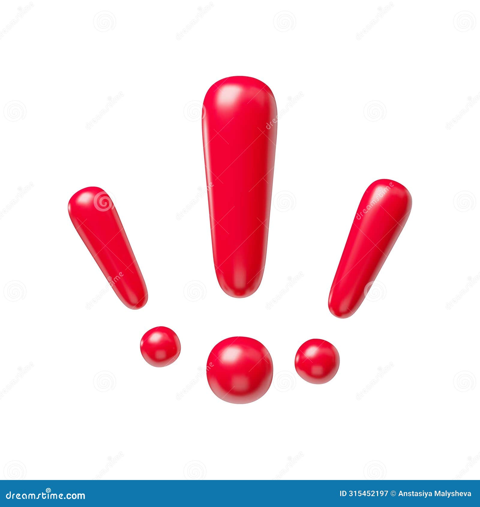 Group of Red Exclamation Signs Realistic 3d Symbols Stock Vector ...