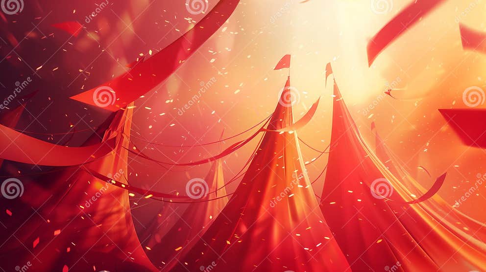 A Group of Red Flags Flapping in the Breeze Stock Photo - Image of ...