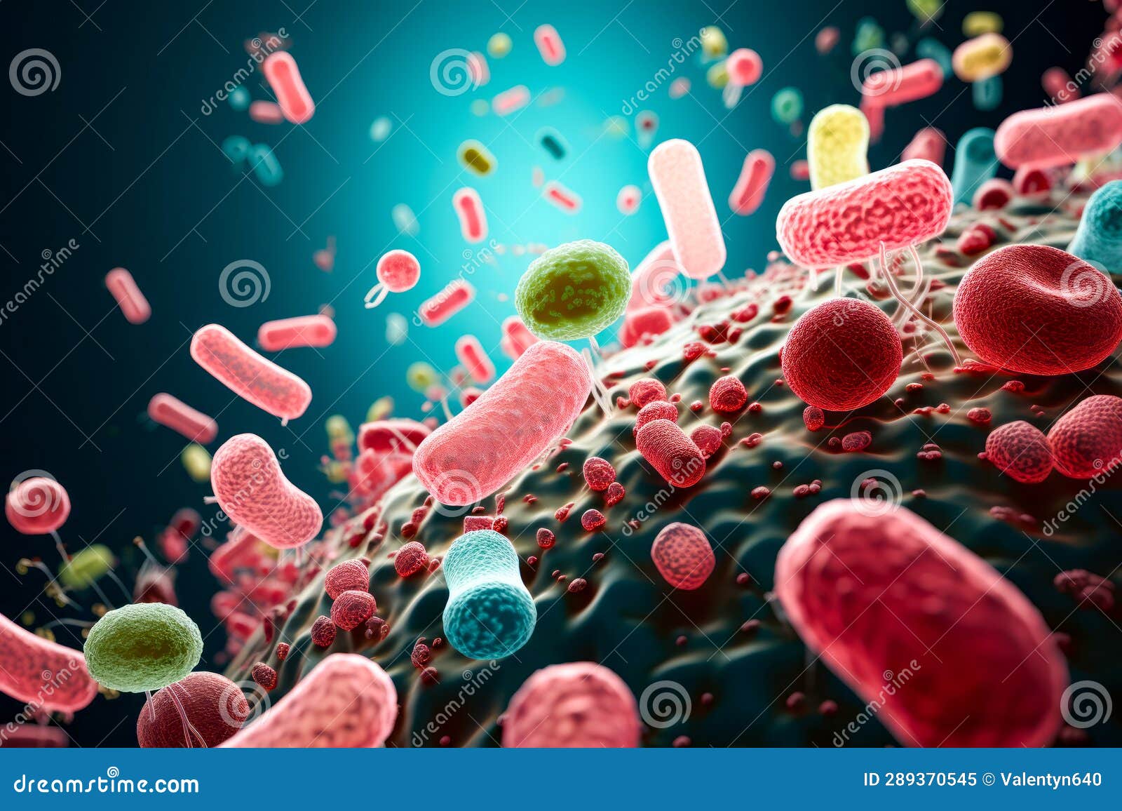 Group of Red and Green Blood Cells in Vein. Generative AI Stock Image ...