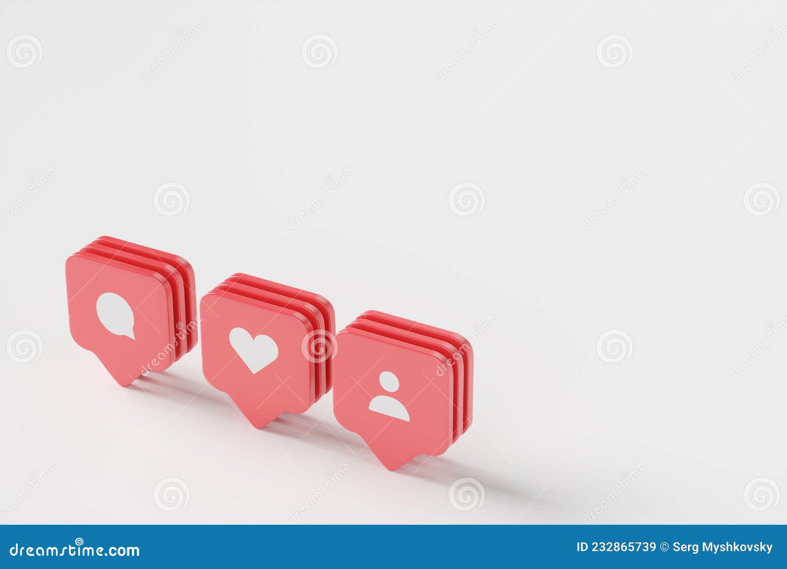 Group of Red Likes on a White Background. Stock Illustration ...