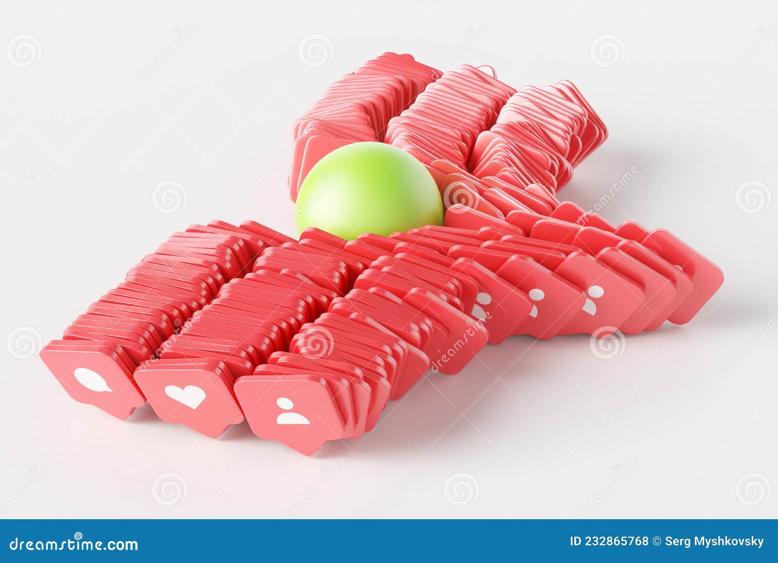 Group of Red Likes on a White Background. Stock Illustration ...