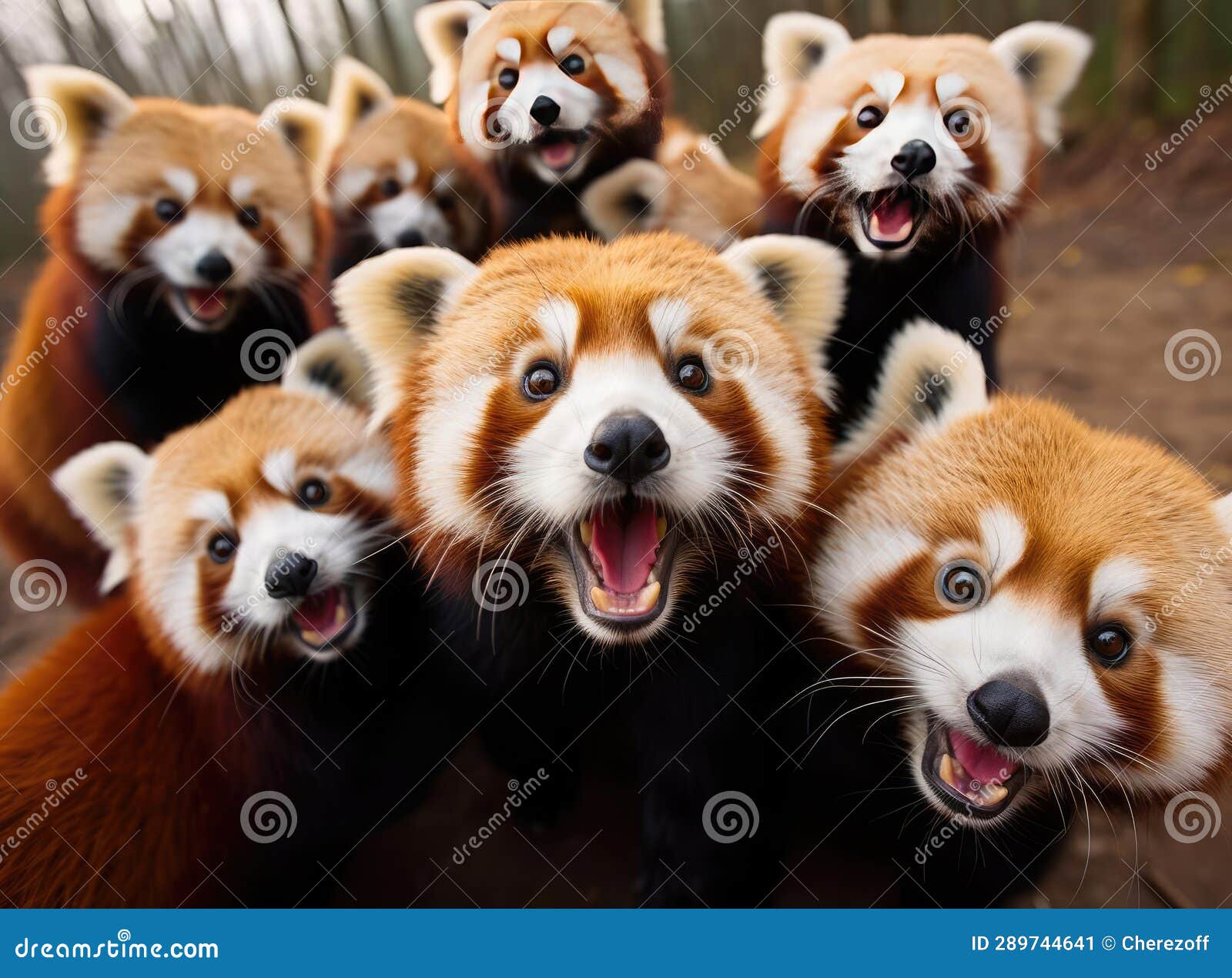 A group of red pandas stock image. Image of fluffy, rare - 289744641