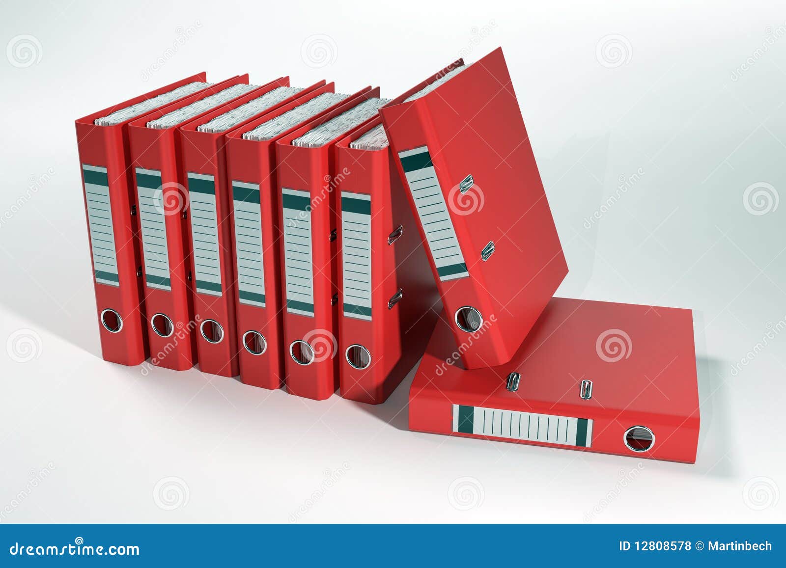 Group of red ring binders stock illustration. Illustration of accounts ...