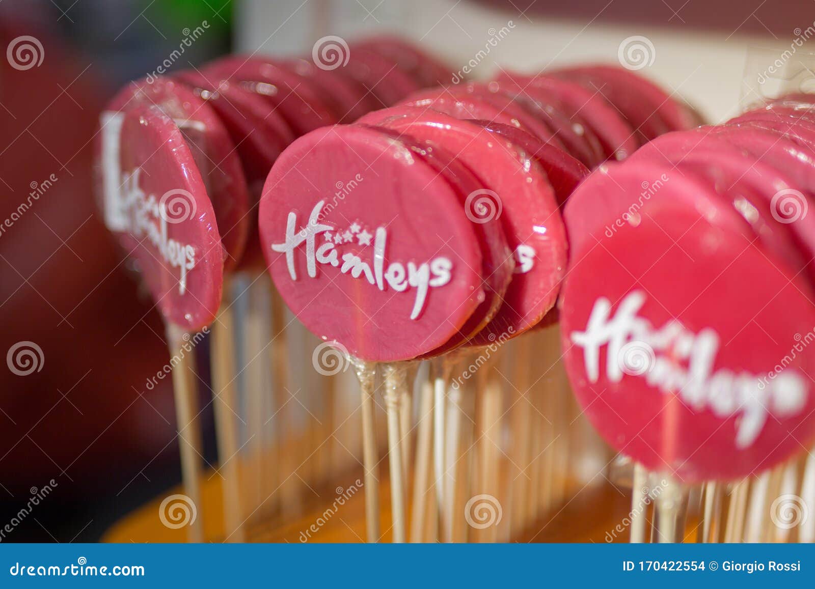 Group of Red, Round and Sweet Lollipops Editorial Stock Image - Image ...