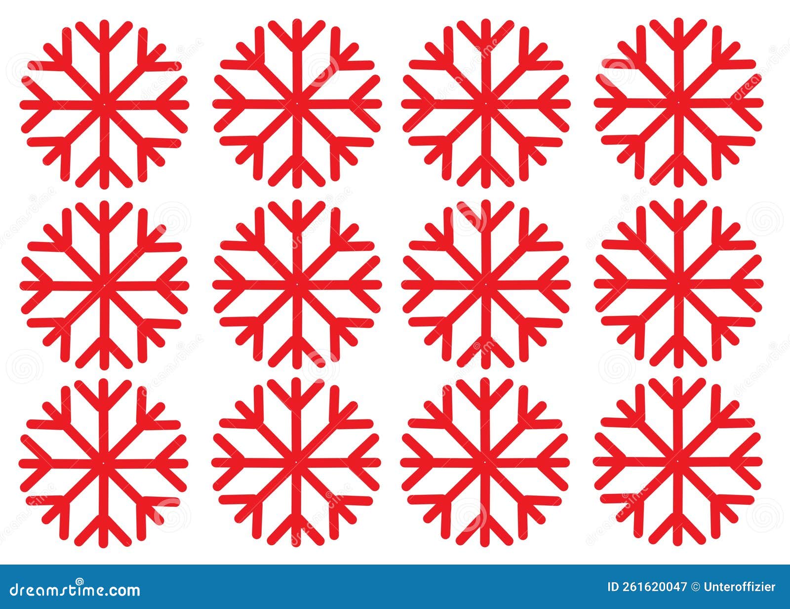 A Group of Red Simple Snowflake Outline Graphics Pattern White Backdrop ...
