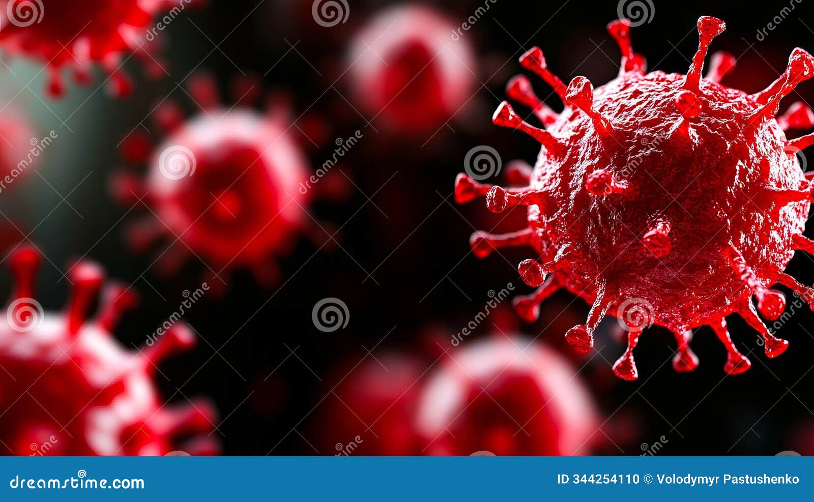 A Group of Red Viruses on a Black Background Stock Photo - Image of ...